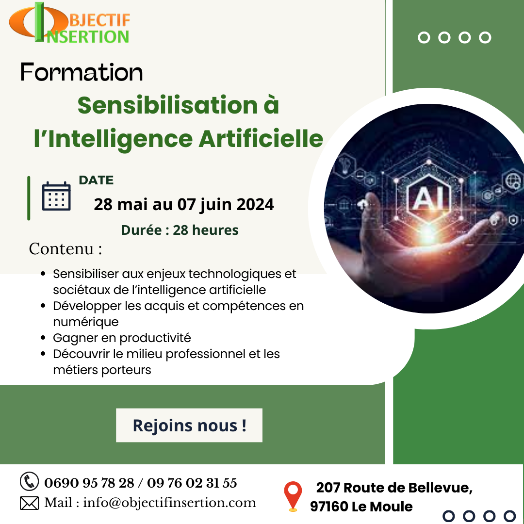 Sensibilisation à l’Intelligence Artificielle (IA) – Objectif Insertion